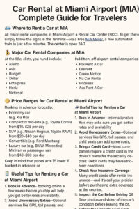 Car Rental at Miami Airport (MIA)
