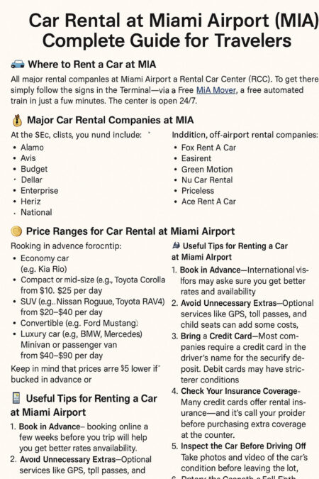 Car Rental at Miami Airport (MIA)