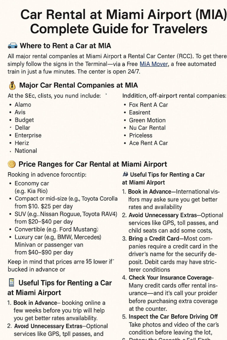 Car Rental at Miami Airport (MIA)